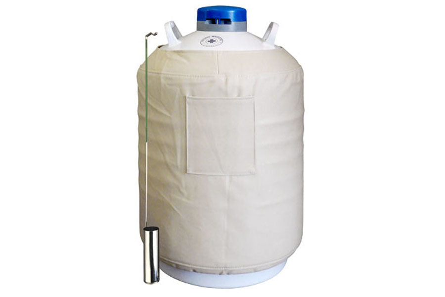Dewar for Liquid Nitrogen with ladel, neck plug and leather bag - 30L ...